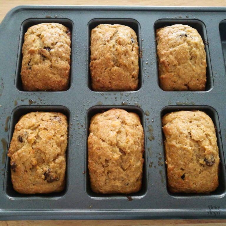 Vegan Mini Banana Chocolate Loaf Cakes - Bake Angel